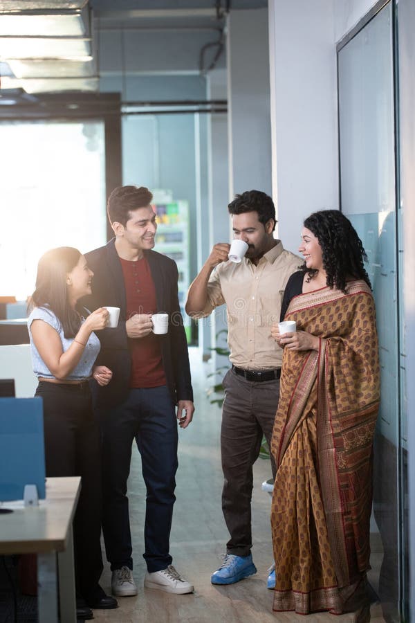 Business Workers Drinking Tea in Office Stock Photo - Image of happy ...