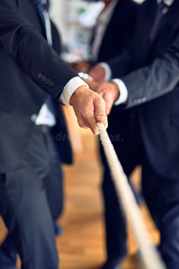 Business Workers Stretching Rope at the Office Stock Photo - Image of ...