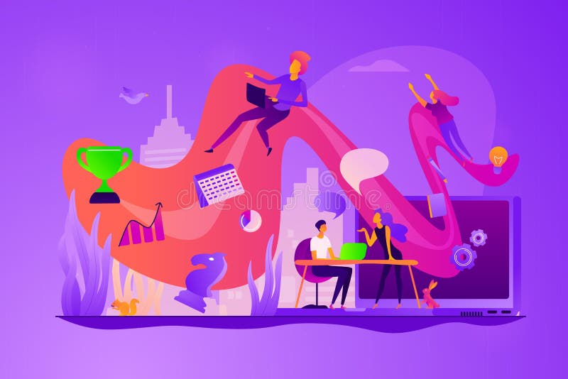 Workflow Concept Vector Illustration. Stock Vector - Illustration of ...