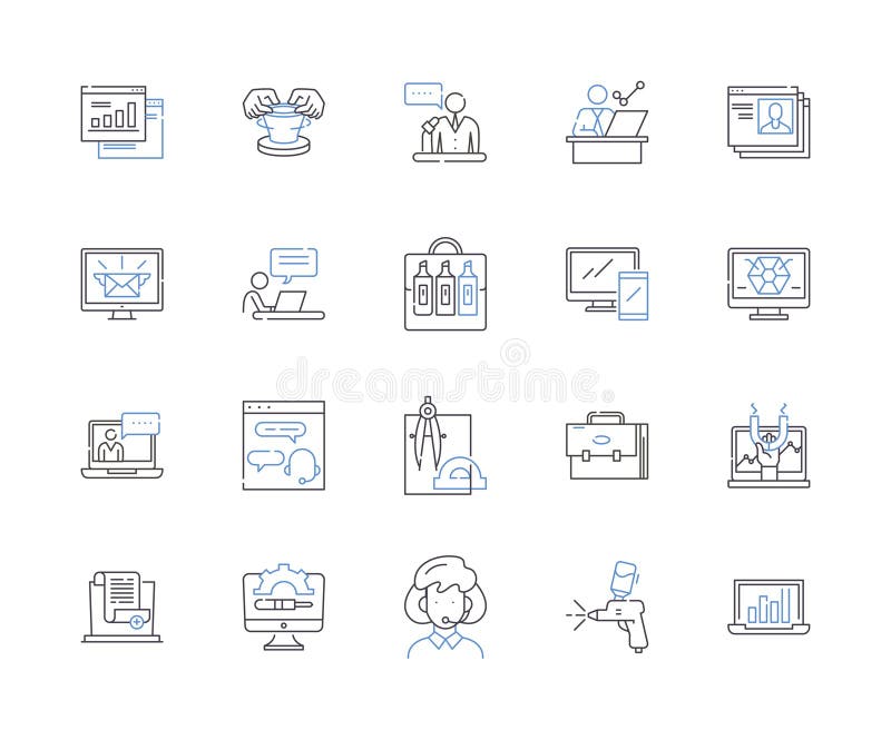 Business Workflow Outline Icons Collection. Management, Automation ... Business Workflow Outline Icons Collection. Management, Automation ...