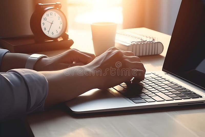 Business Working Concept People Work Typing on Laptop Computer ...
