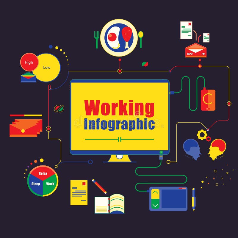Business Working Infographics Element. Vector Illustration Stock Vector ...