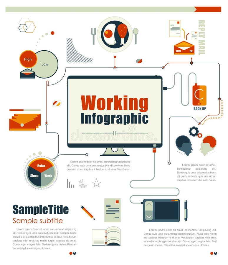 Business Working Infographics Element. Vector Illustration Stock Vector ...