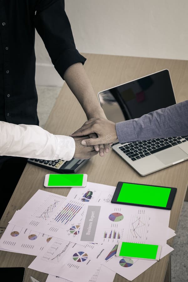 Business Working Team Put Hand Together for Fighting Stock Image ...