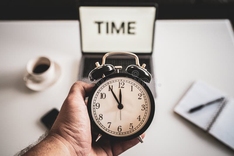 Business Working Time Concept, Word Time on the Laptop Screen, Notes ...