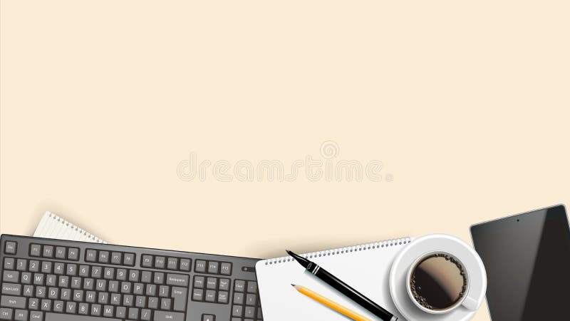 Workplace Background Vector. Place for Text. Desktop Modern Devices ...