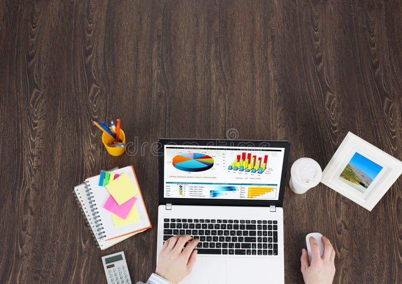 Business Workplace with Business Stuff Stock Image - Image of digital ...