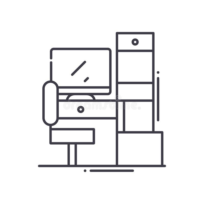 Business Workplace Symbol Icon, Black Vector Sign with Editable Strokes ...