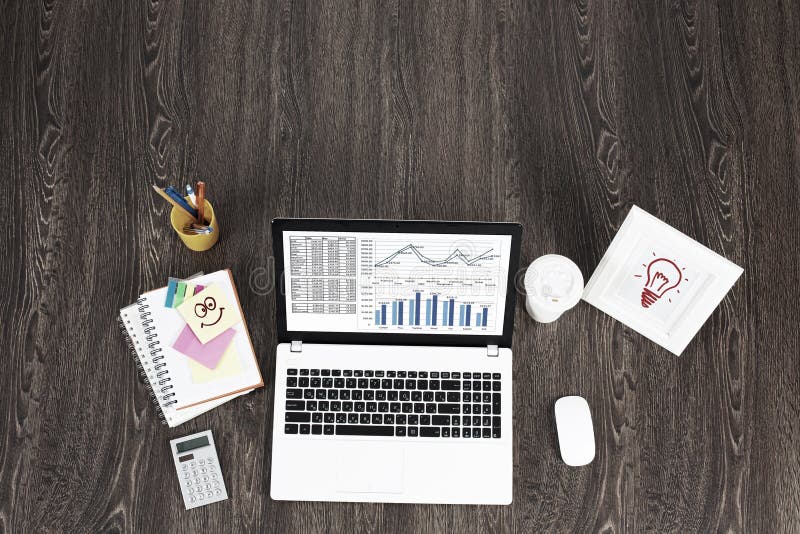 Business Workplace with Business Stuff Stock Photo - Image of hands ...