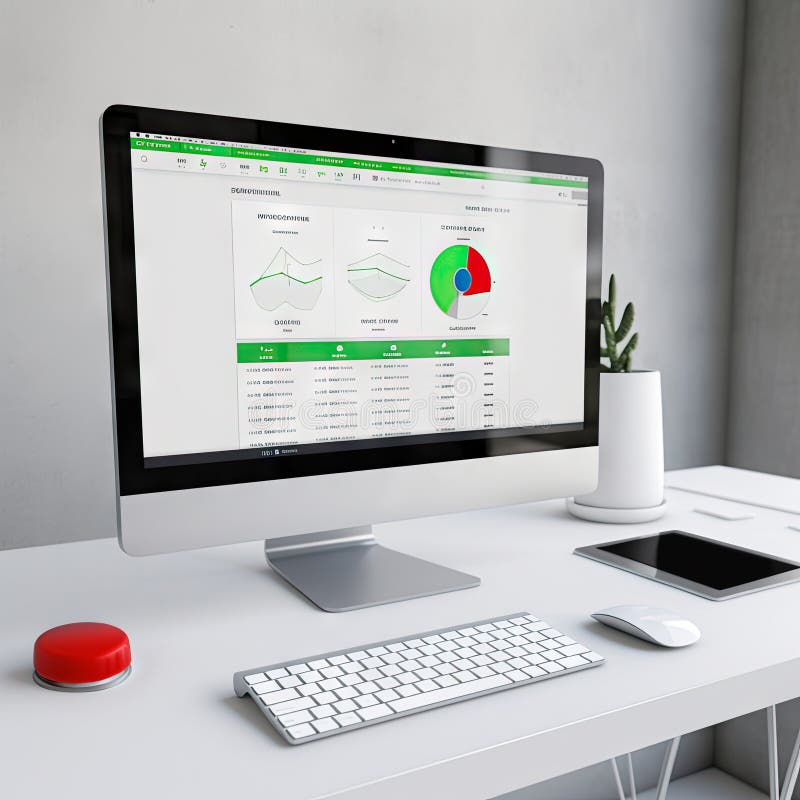 Business Workplace, Office, School and Education Concept. PC Desktop ...