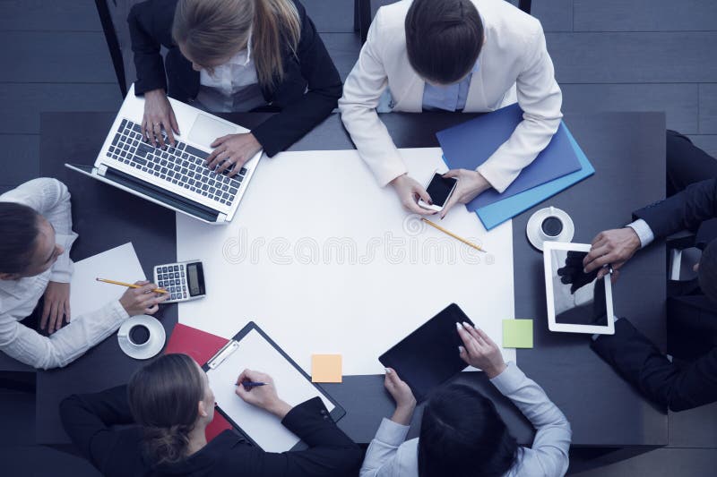 Business Workplace with People Stock Photo - Image of meeting, tablet ...