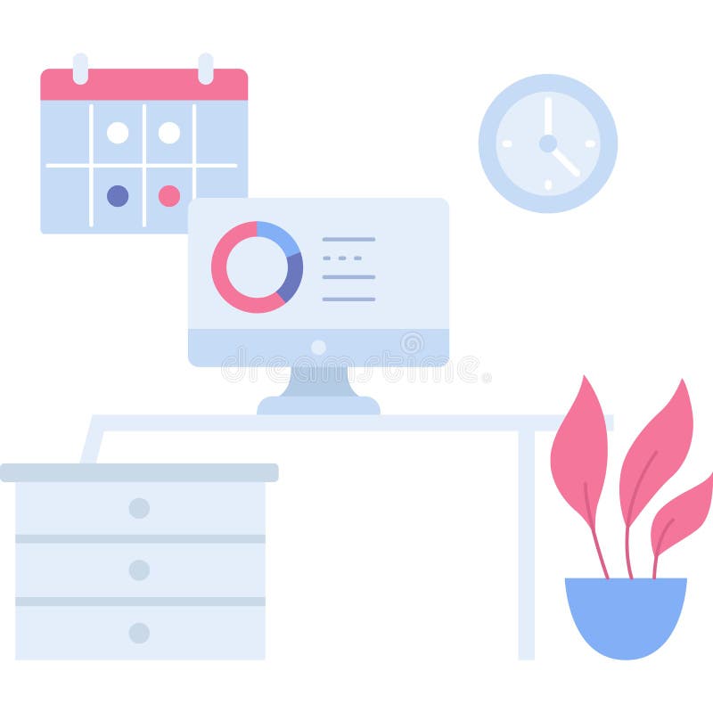 Business Workplace Vector Icon Office People Desk Stock Vector ...