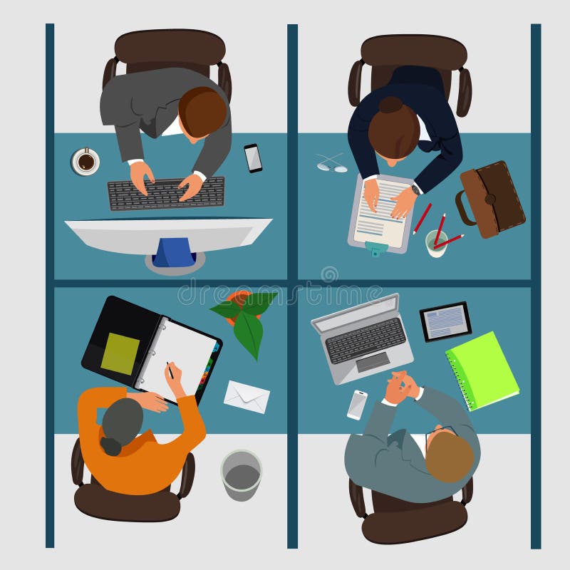 Business Workplace, Vector Illustration Stock Vector - Illustration of ...