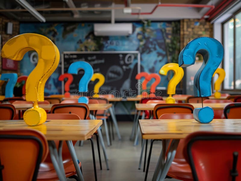 Business Workshop with Question Mark Symbols Stock Illustration ...