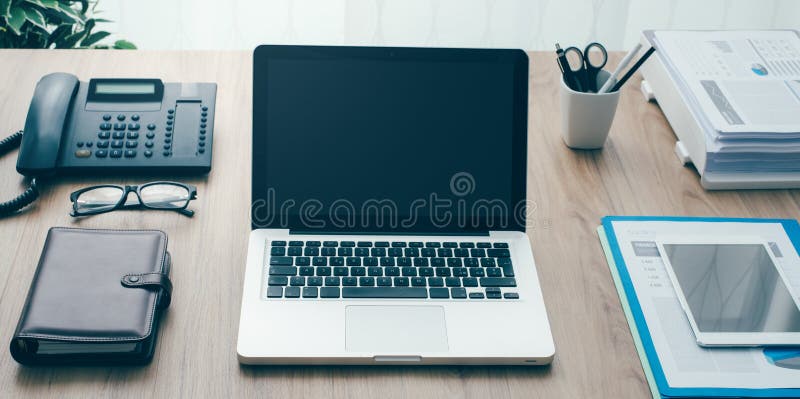 Business workspace stock photo. Image of tablet, wireless - 98453854