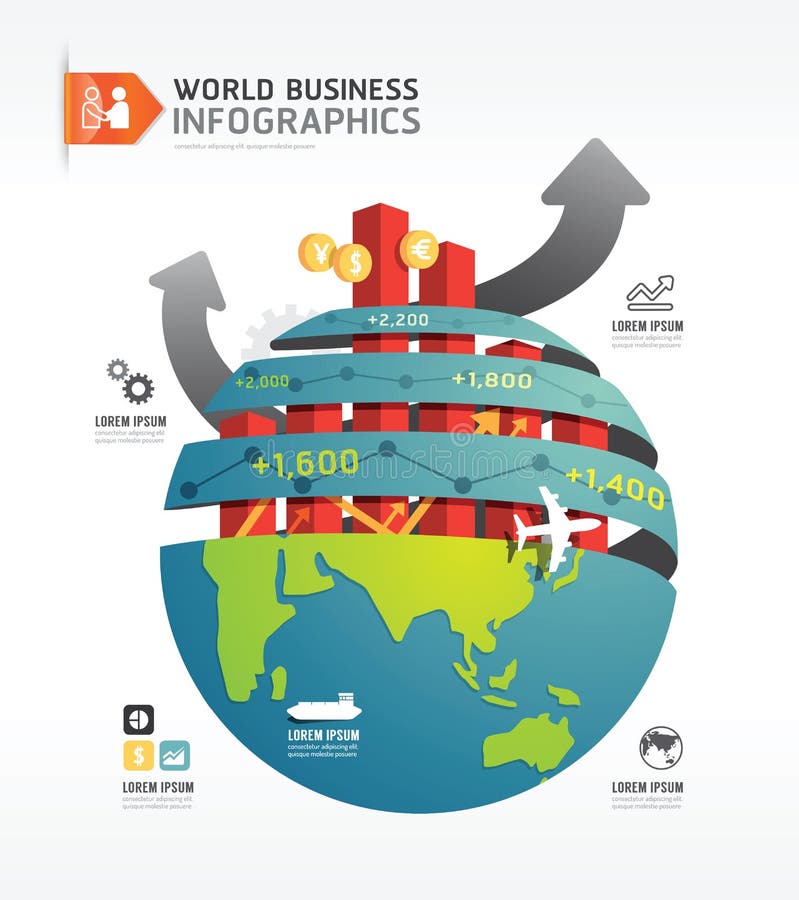 Infographic Shipping World Business Template Design . Concept Stock ...