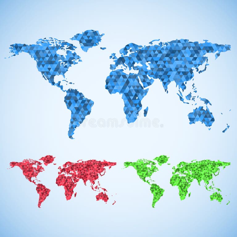 Geometric World Map Red Blue Stock Illustrations – 1,290 Geometric ...