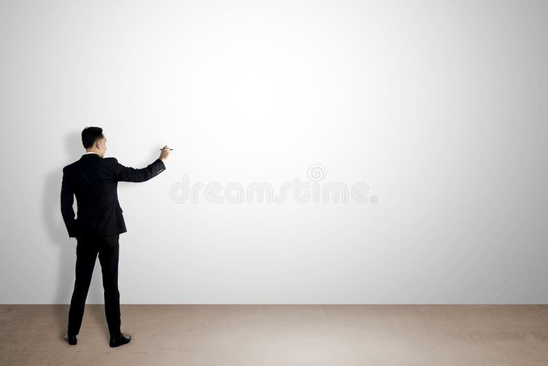 Business Write Something on the Wall Stock Photo - Image of white ...