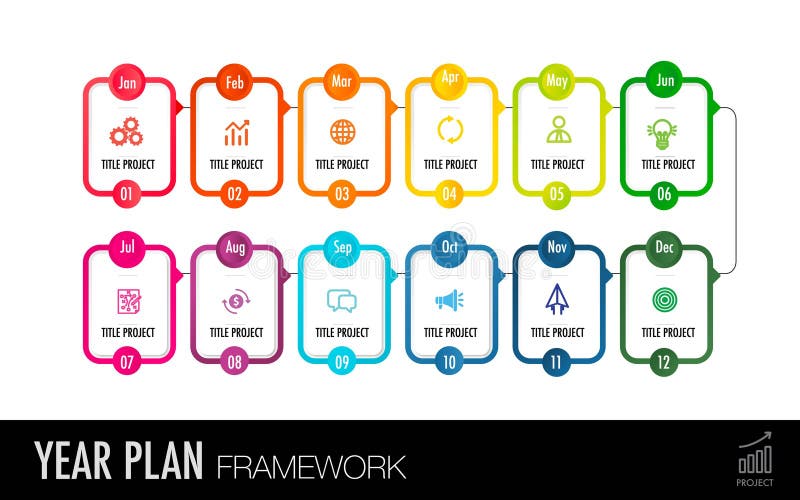 Business Year Plan Infographic Template Frame Work Stock Illustration ...
