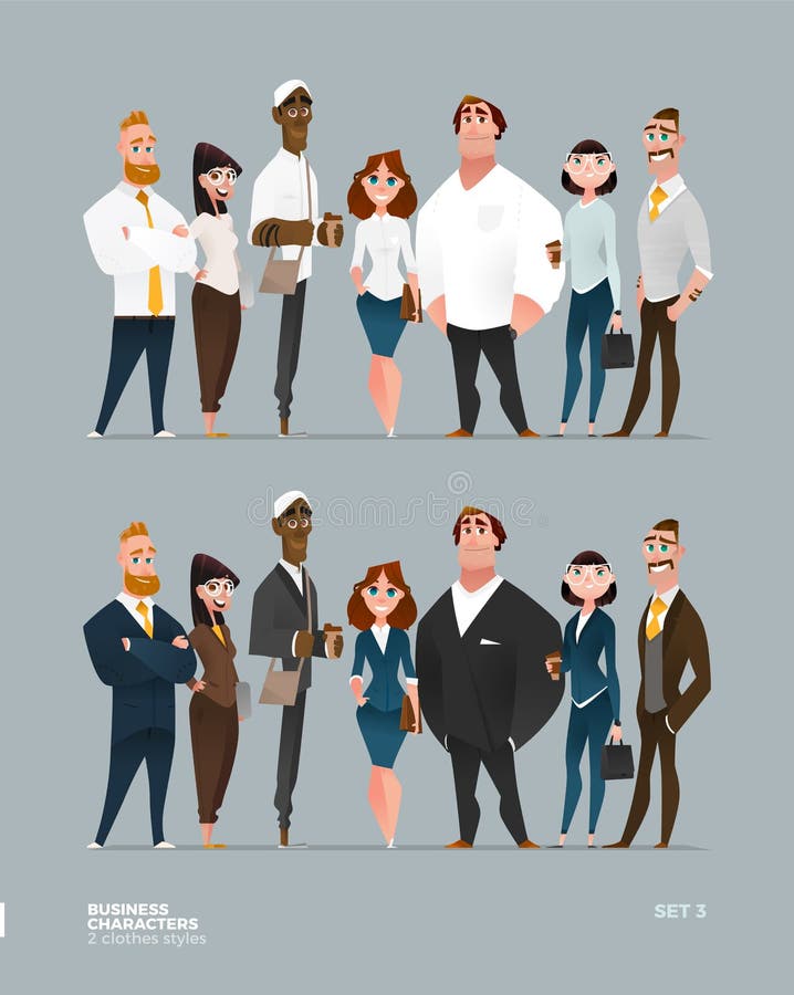Business Characters Collection Stock Vector - Illustration of adult ...