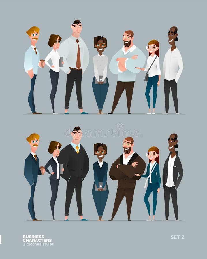 Business Characters Collection Stock Vector - Illustration of isolated ...