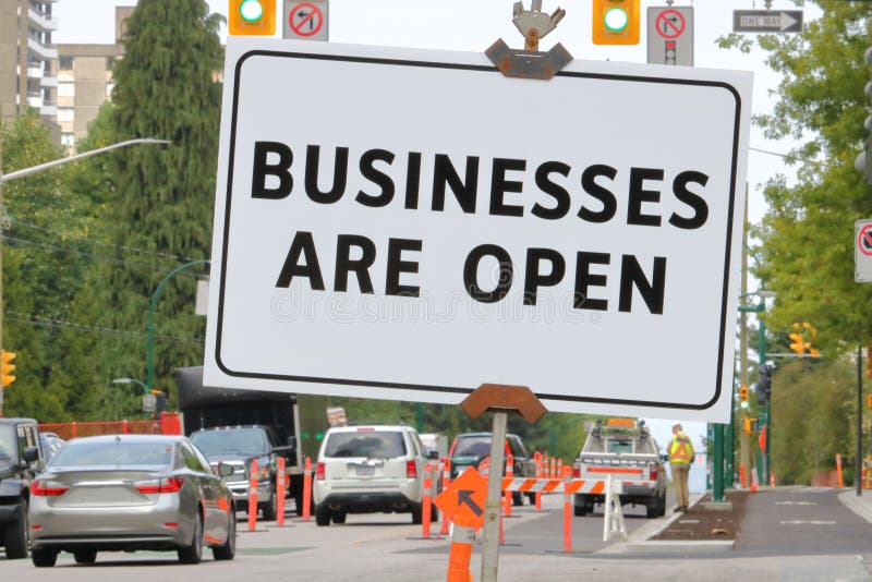 Businesses are Open Sign stock image. Image of road, lettering - 97989371