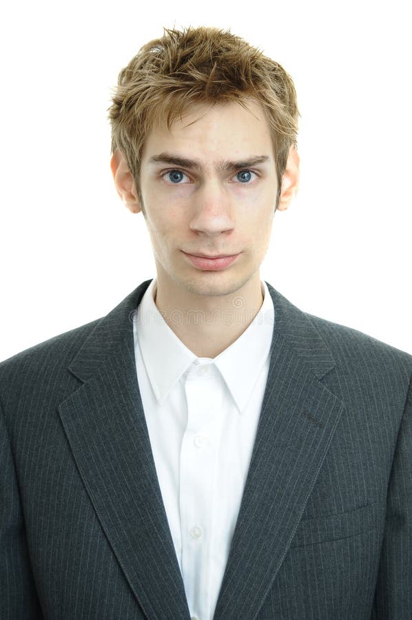 Young Man Staring into Static TV Computer Screen Stock Photo - Image of ...