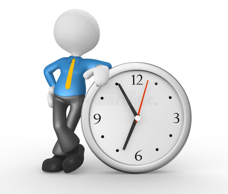 Business Man Wait Appointment Time Clock Stock Vector - Illustration of ...