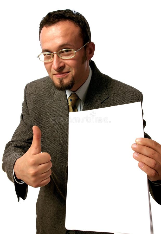 Businessman stock image. Image of handsome, sign, paper - 3782035