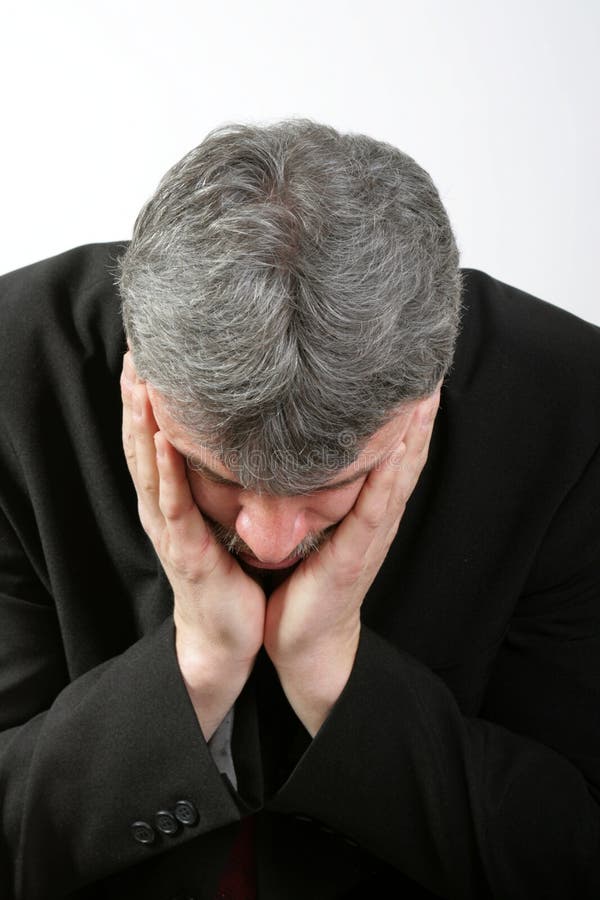 Funny Scared Fear Businessman Hide Under Office Desk Stock Photo ...