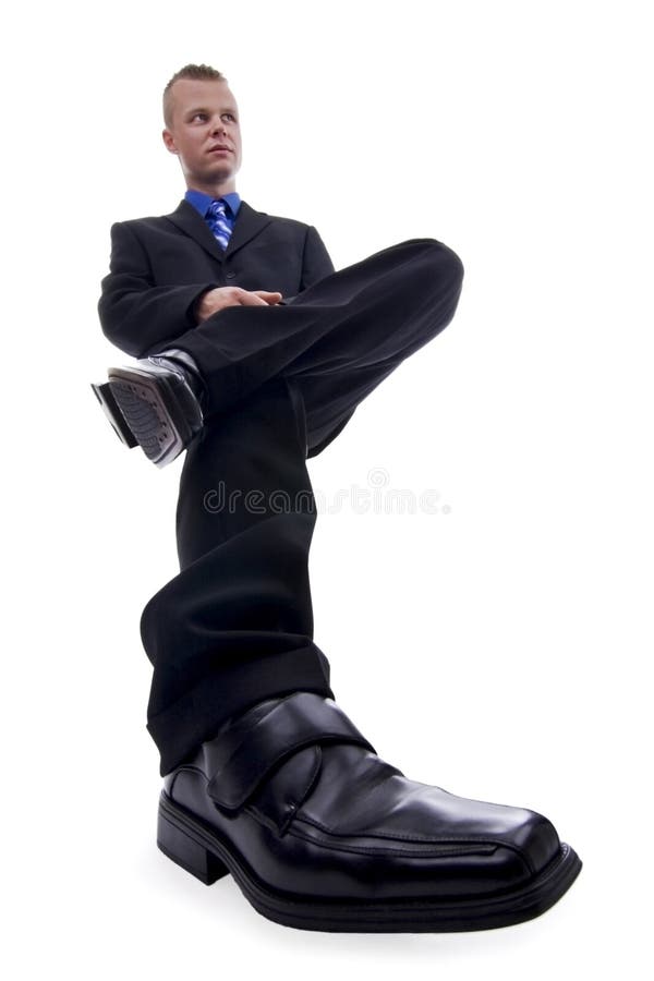 Businessman S Foot Stepping Stomping Out the Competition Stock Photo ...