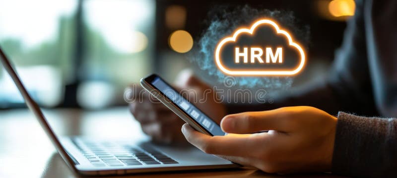 Businessman Accessing Cloud-Based Human Resource Management System Via ...