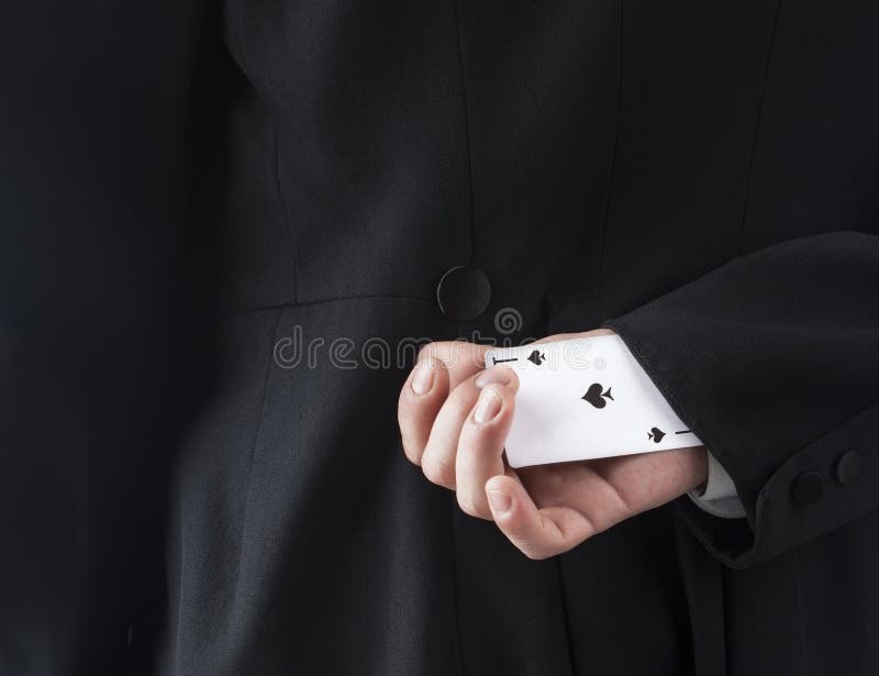 Businessman with Ace Card Hidden Under Sleeve Stock Photo - Image of ...