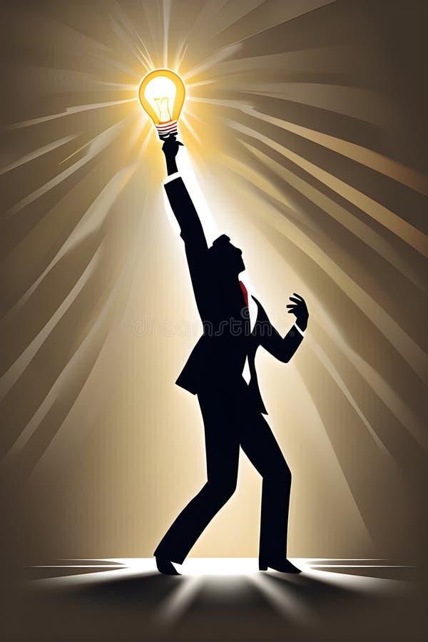 A Businessman Achieving a Breakthrough Moment Stock Illustration ...