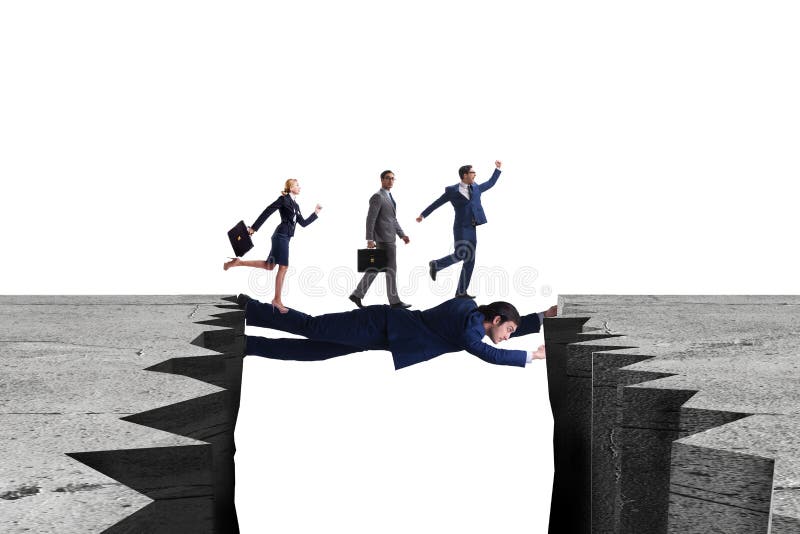 Businessman Acting As a Bridge in Support Concept Stock Image - Image ...