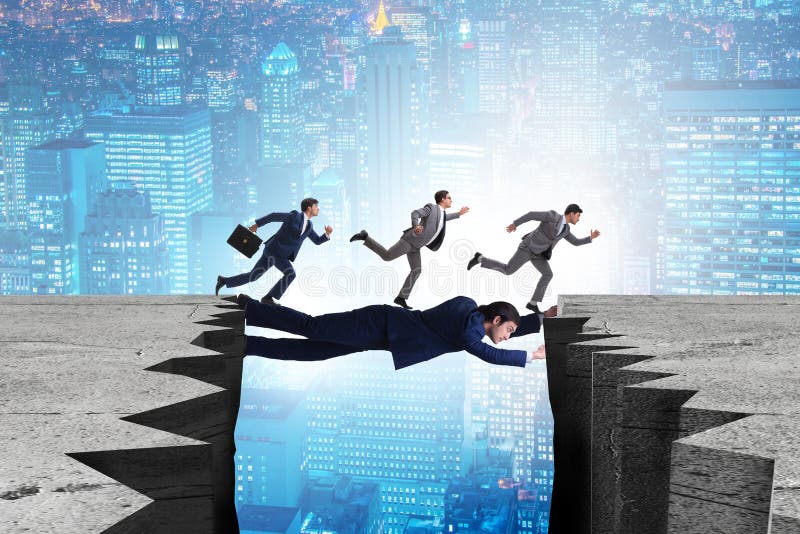 Businessman Acting As a Bridge in Support Concept Stock Image - Image ...