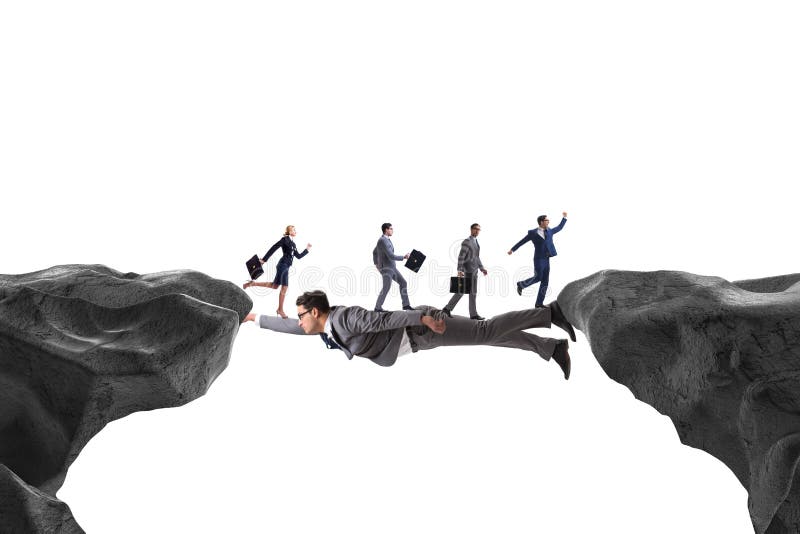 Businessman Acting As a Bridge in Support Concept Stock Photo - Image ...
