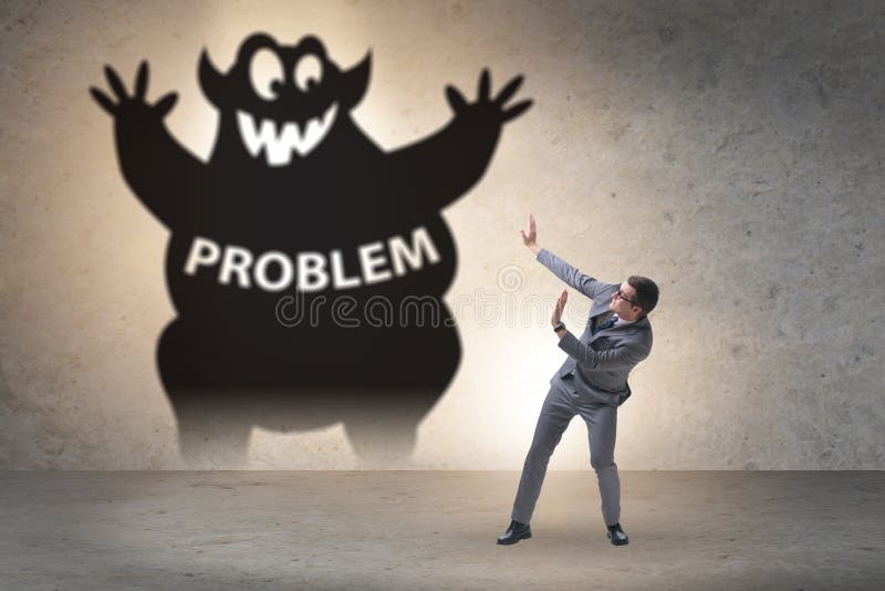 Businessman Afraid of Big Problem Stock Image - Image of insolvent ...