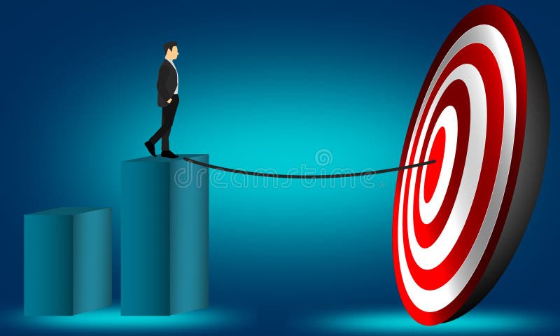 Businessman Aiming at Directions To the Target Mark Stock Illustration ...