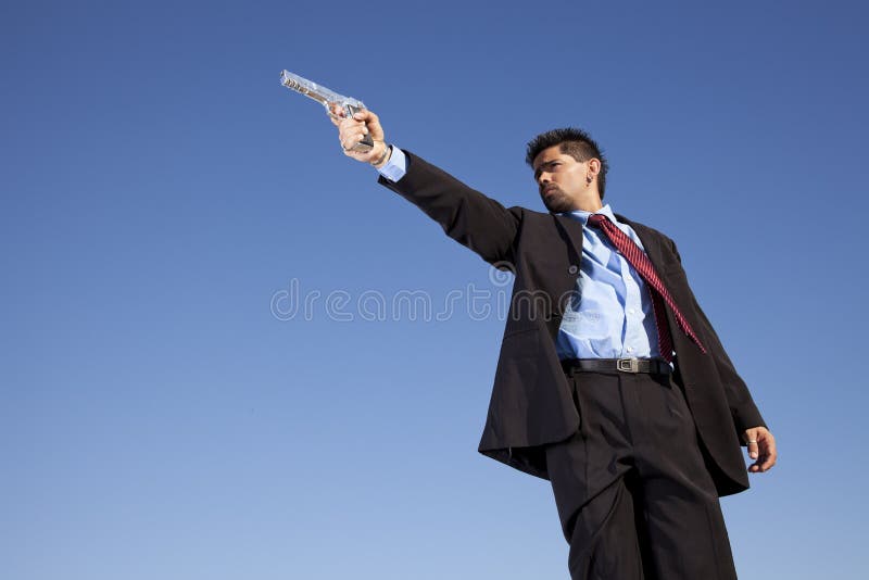 Man aiming a handgun stock image. Image of male, caucasian - 21496203