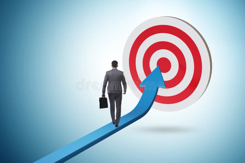 Businessman Aiming for the Success Stock Illustration - Illustration of ...