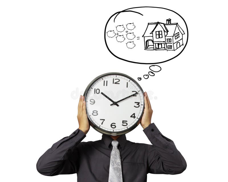 Businessman with Alarm Clock on a Head Stock Image - Image of quarter ...