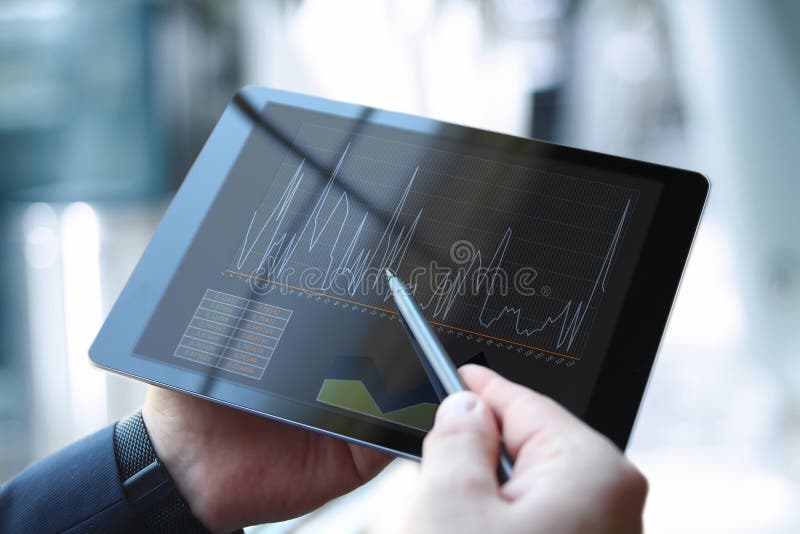 Businessman Analysis Graph Stock Market Trading, Stock Chart Stock ...