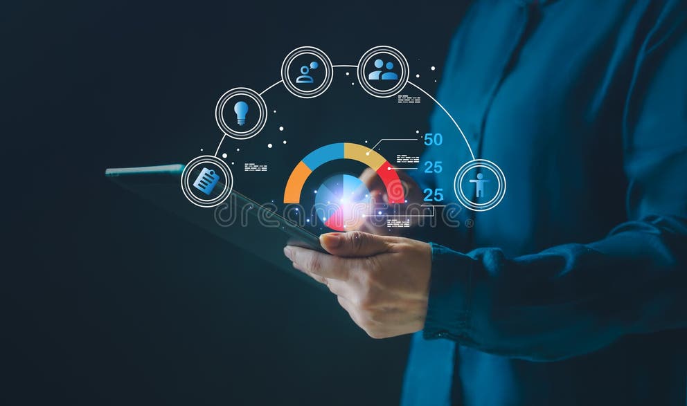 Businessman Analyze and Visualize Complex Information Using AI To ...
