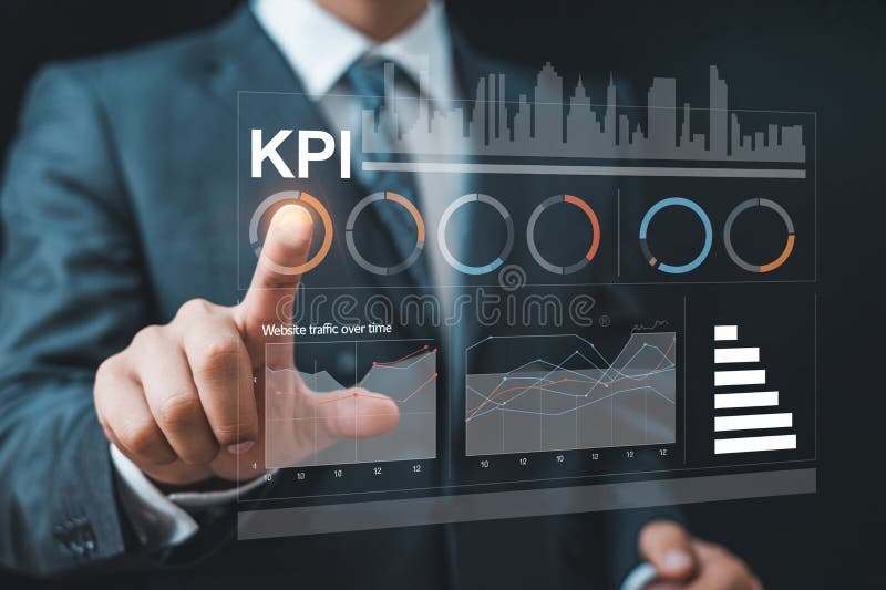 Modern Data Visualization Dashboard with Interactive Graphs and Charts Stock Illustration ...