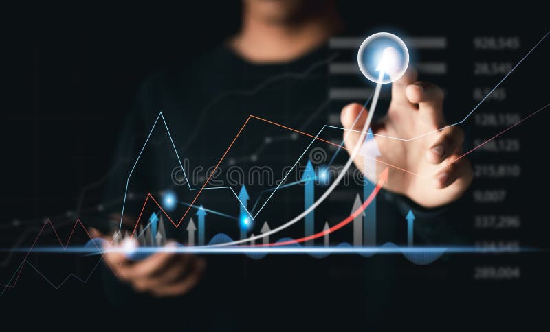 Digital Charts on a Virtual Interface. Business Planning Concept. Stock ...