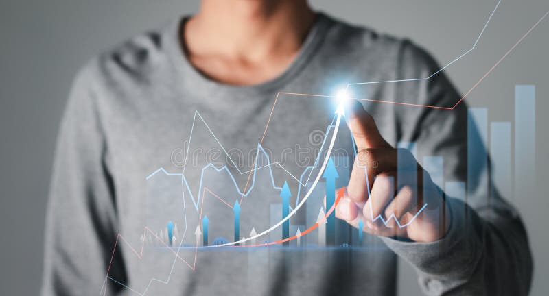 Digital Charts on a Virtual Interface. Business Planning Concept. Stock ...