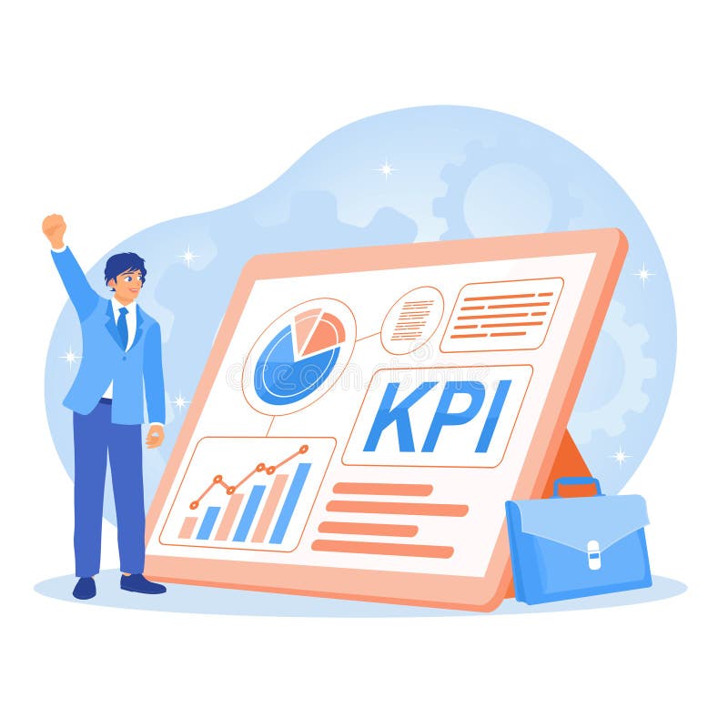 Businessman Analyzing Data and Graphs. Businessman Monitors Key ...