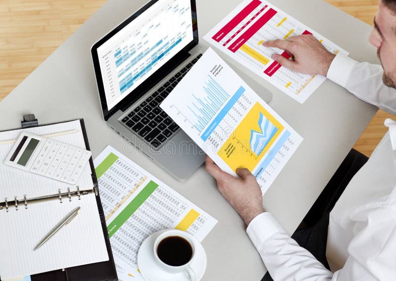 Businessman Analyzing Financial Report Editorial Image - Image of ...