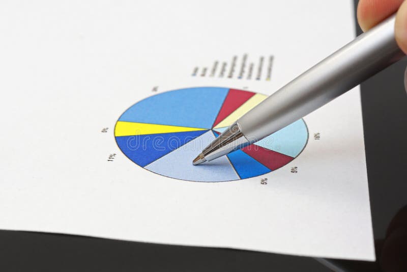 Businessman is Analyzing Financial Report on Pie Chart Stock Image ...